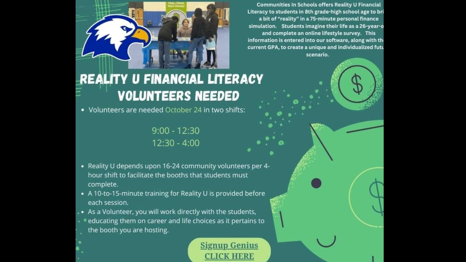 PTSA Event for 8th Graders: Reality U